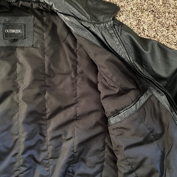 Outbrook | Jackets & Coats | Mens Outbrook Black Leather Bomber Style ...